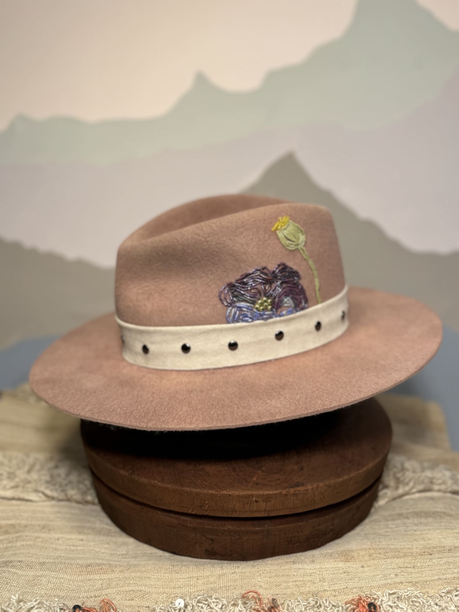 Poppy Rabbit Felt Velour Western Hat | Bespoke Hand-Made Hats ...